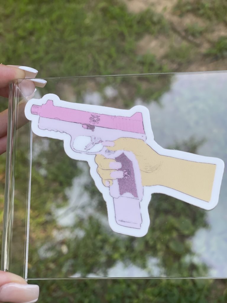 Pink Gun Sticker - Sophie Swaney